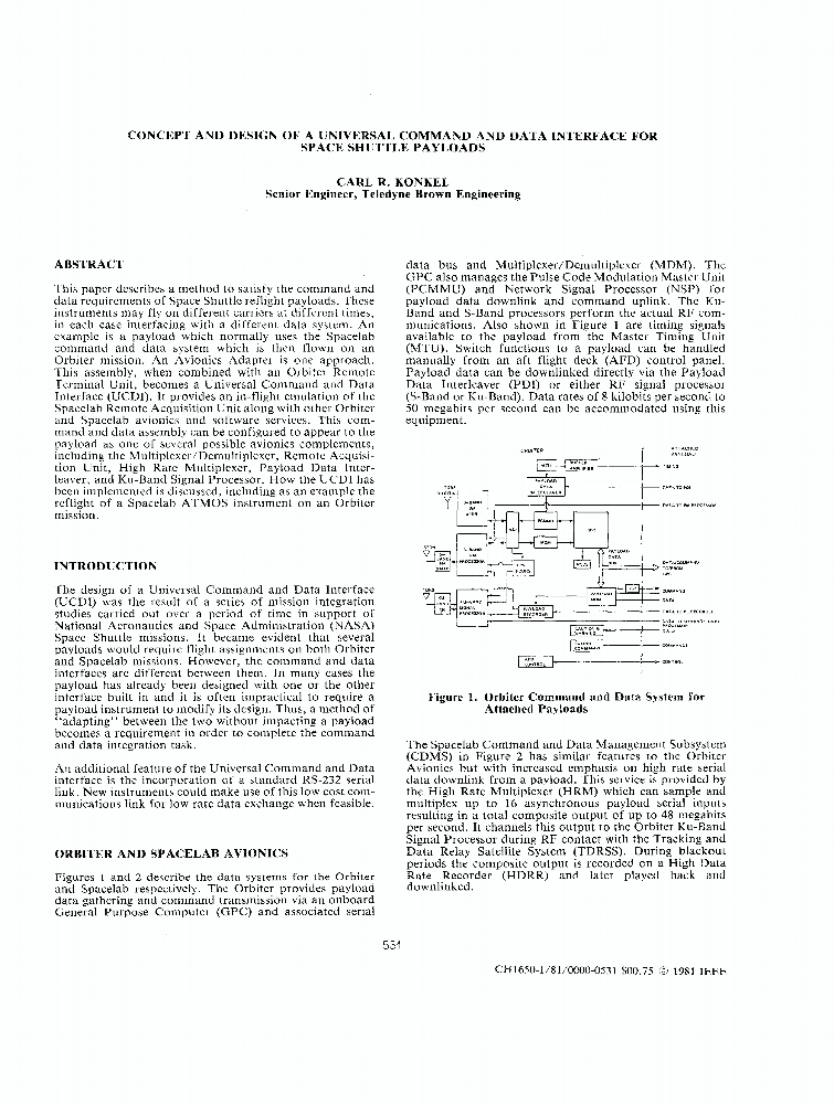 Concept And Design Of A Universal Command And Data Interface For Space ...