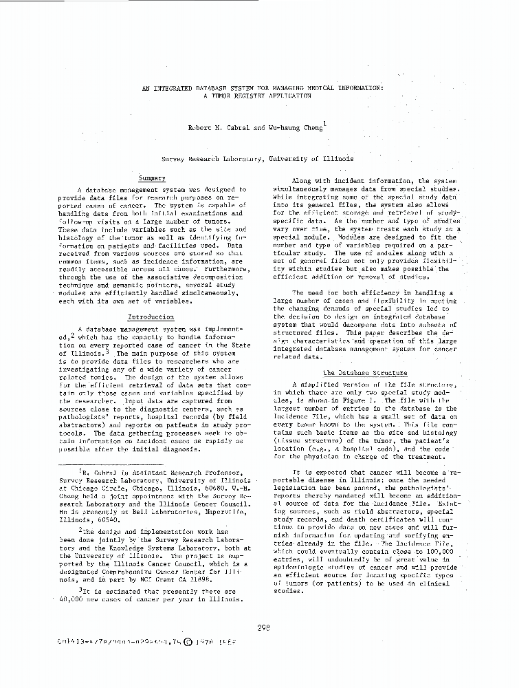 An Integrated Database System For Managing Medical Information: A Tumor ...