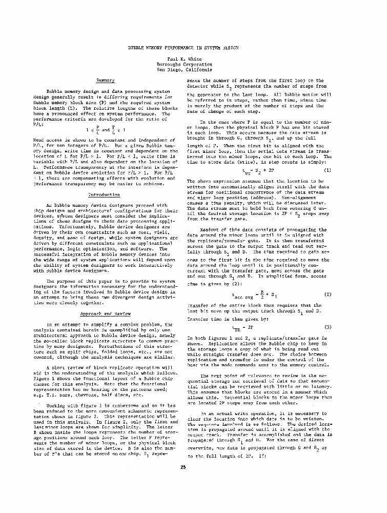 Bubble Memory Performance In System Design | IEEE Conference ...