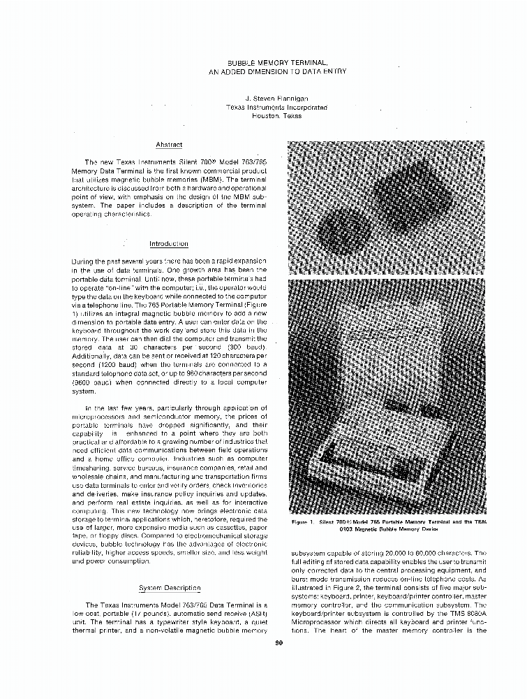 Bubble Memory Terminal, An Added Dimension To Data Entry | IEEE ...