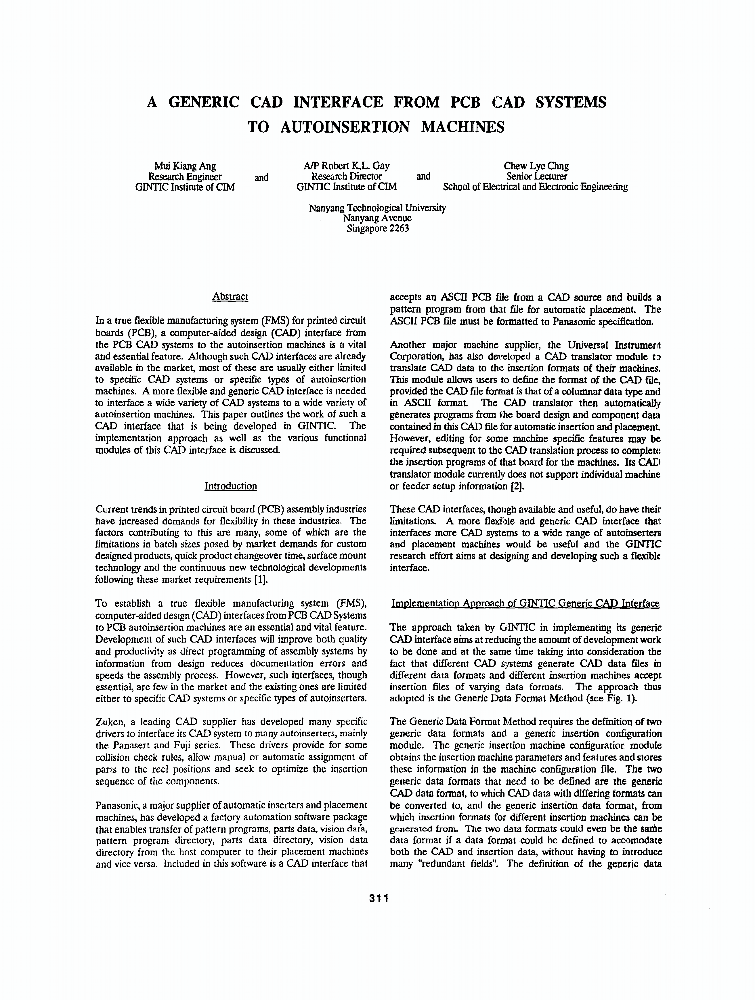 A Generic Cad Interface From PCb Cad Systems To Autoinsertion Machines ...