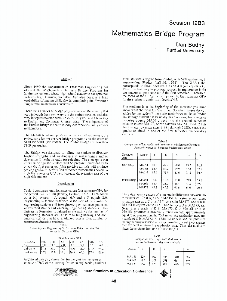 Mathematics Bridge Program | IEEE Conference Publication | IEEE Xplore