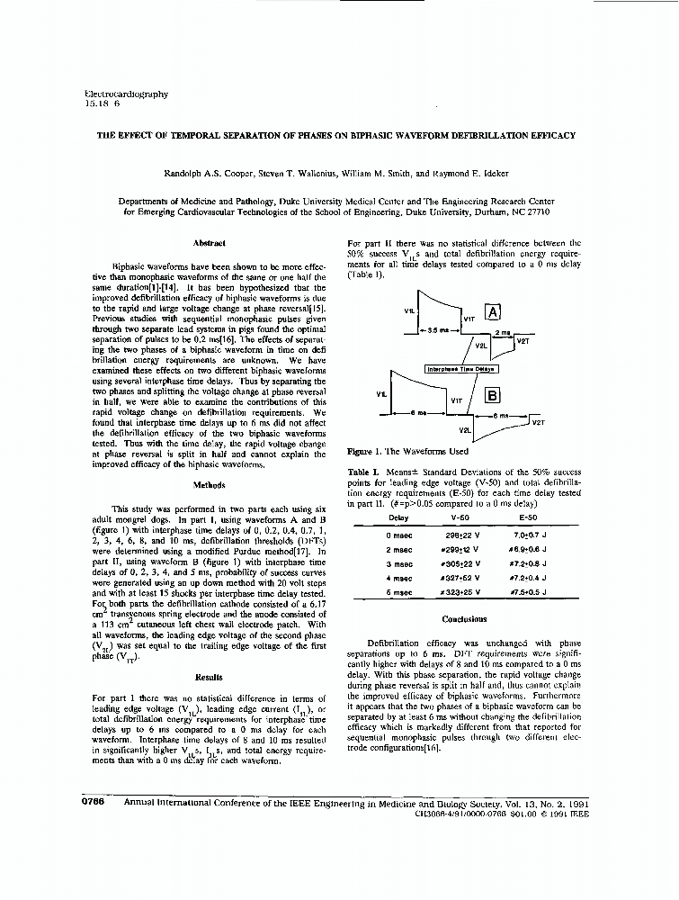 The Effect Of Temporal Separation Of Phases On Biphasic Waveform ...