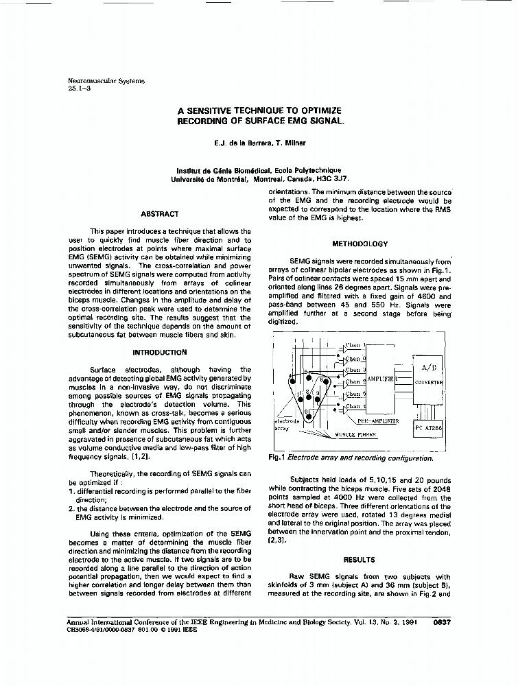 A Sensitive Technique To Optimize Recording Of Surface EMG Signal ...