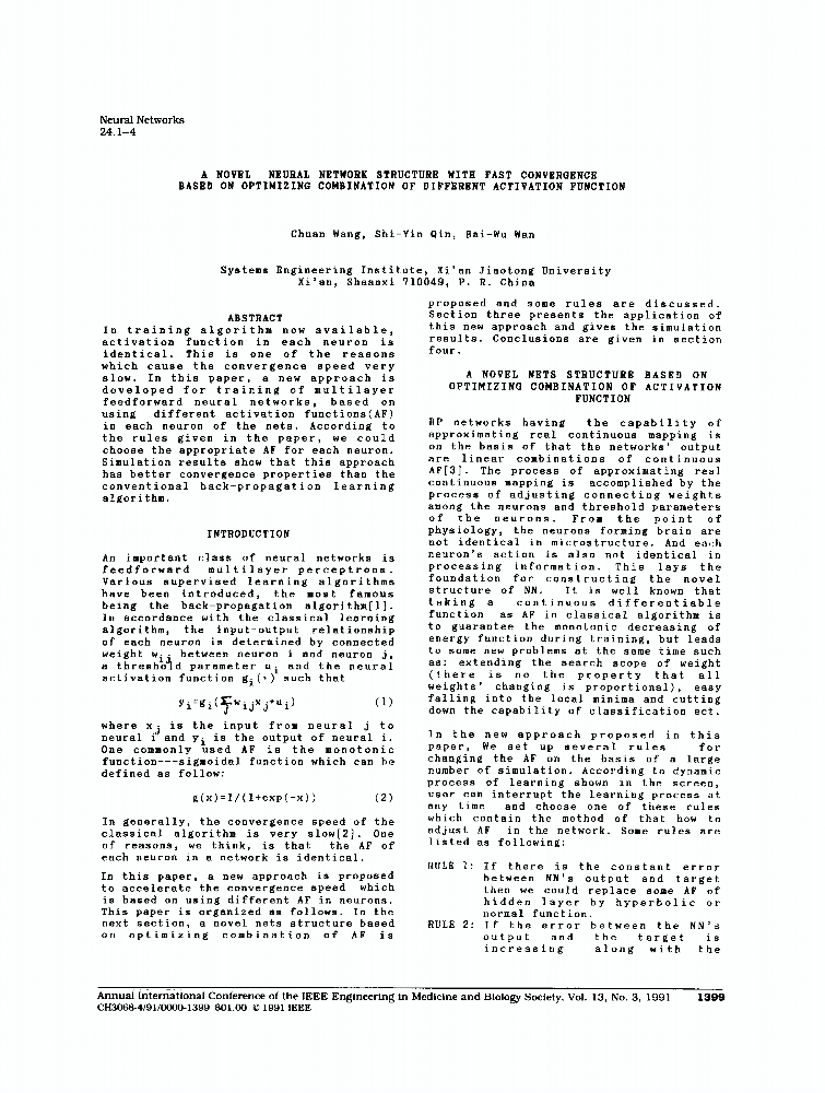 A Novel Neural Network Structure With Fast Convergence Based On ...