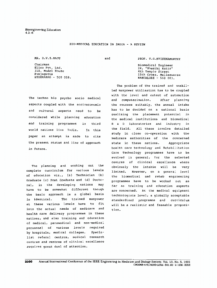 Bio-medical Education In India - A Review | IEEE Conference Publication ...