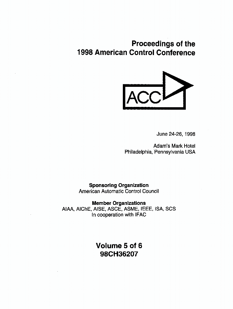 Proceedings of the 1998 American Control Conference | IEEE Conference ...