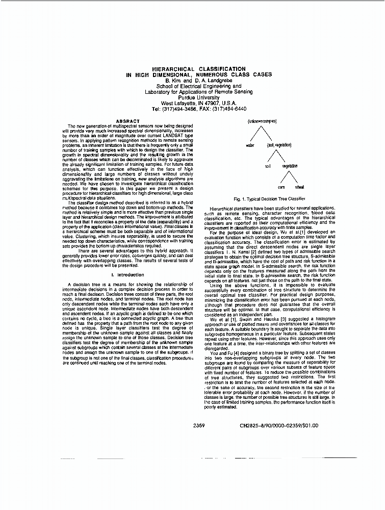 Hierarchical Classification In High Dimensional, Numerous Class Cases ...