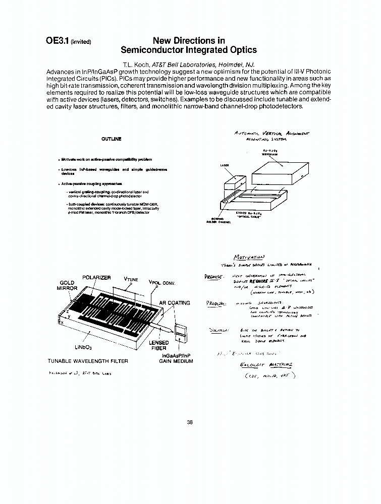 New Directions In Semiconductor Integrated Optics | IEEE Conference ...