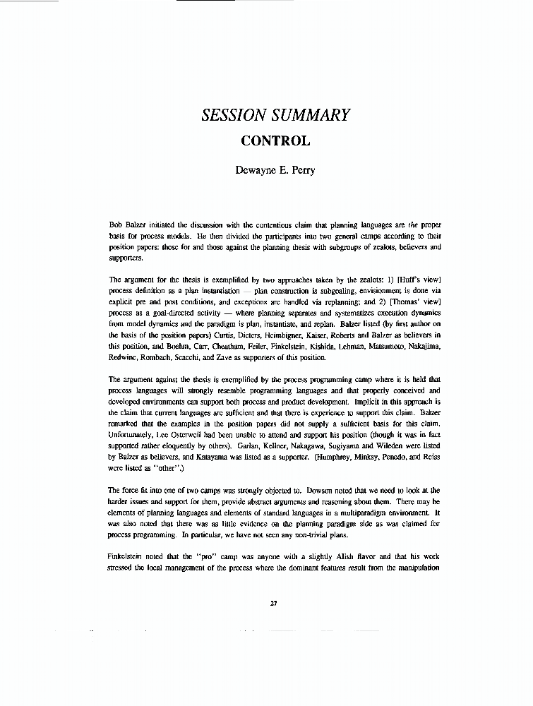 Session Summary - Control | IEEE Conference Publication | IEEE Xplore