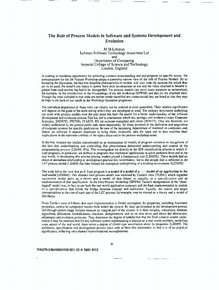 The Role Of Process Models In Software And Systems Development And Evolution Ieee Conference