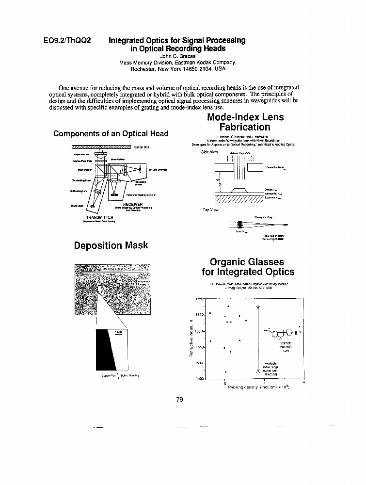 Integrated Optics For Signal Processing In Optical Recording Heads ...