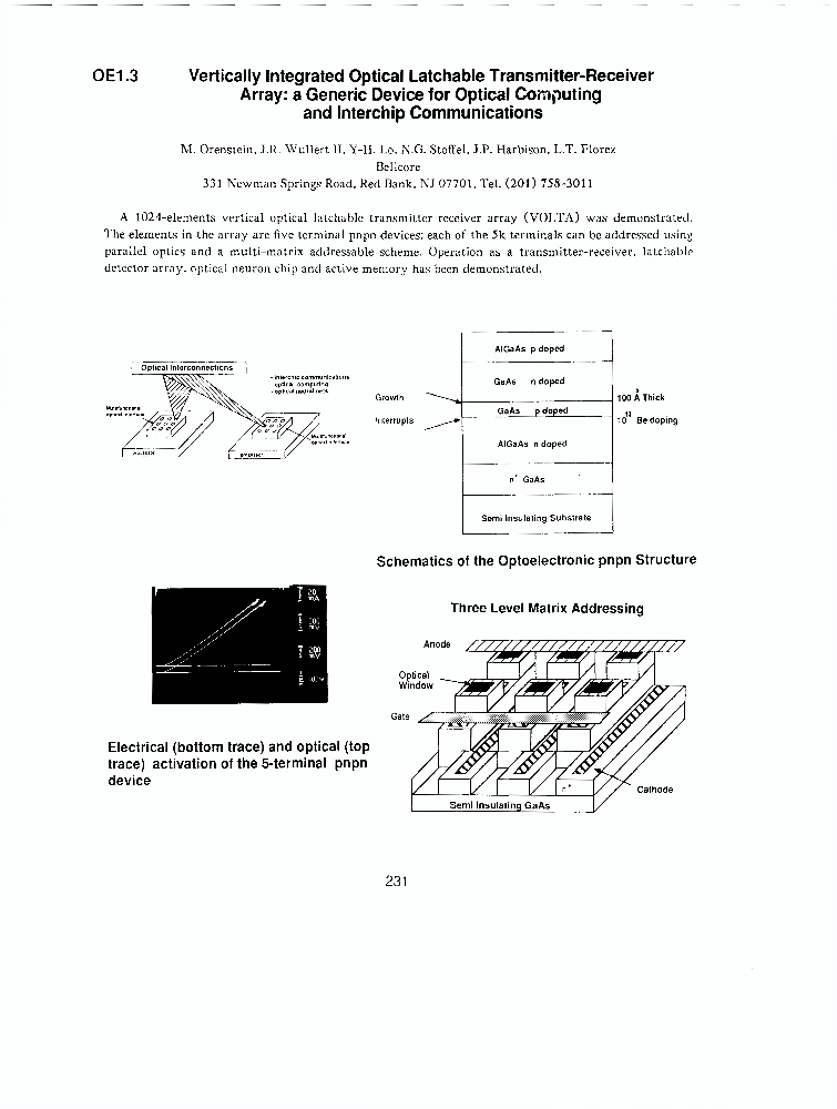 Vertically Integrated Optical Latchable Transmitter-receiver Array: A ...