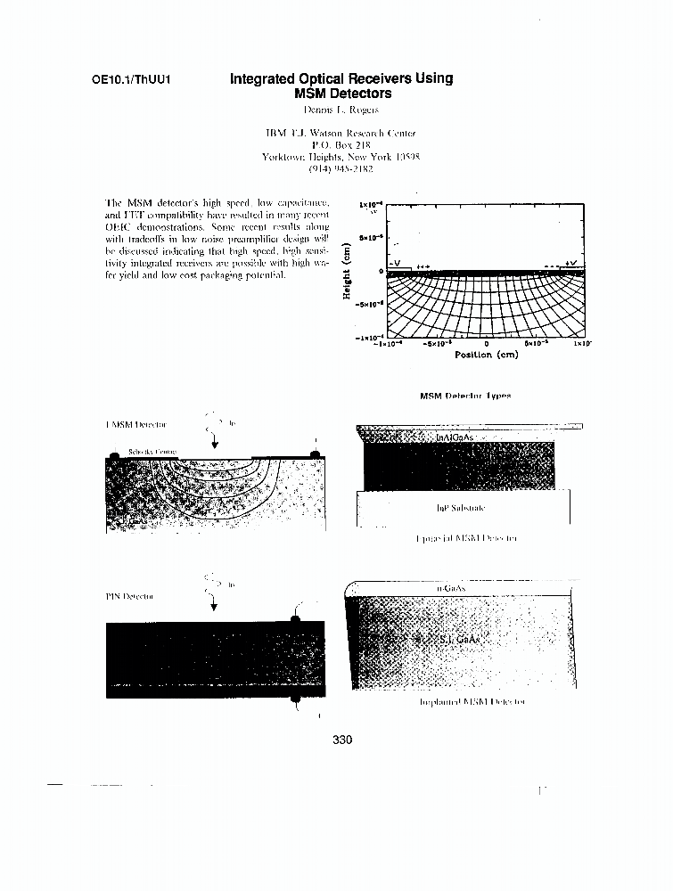 Integrated Optical Receivers Using MSM Detectors | IEEE Conference ...