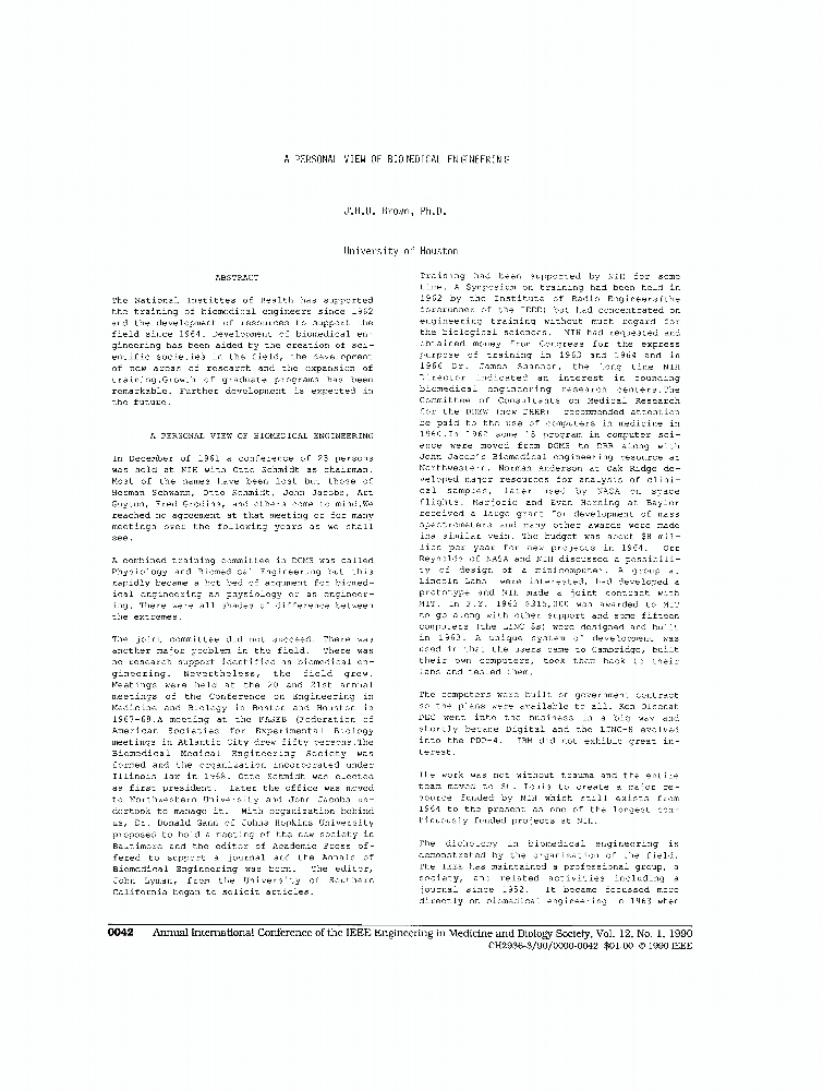 A Personal View Of Biomedical Engineering | IEEE Conference Publication ...