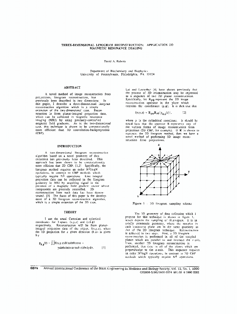 Three-dimensional Linogram Reconstruction: Application To Magnetic ...