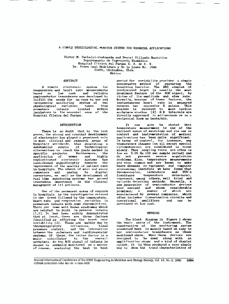 A Simple Physiological Monitor System For Neonatal Applications | IEEE ...