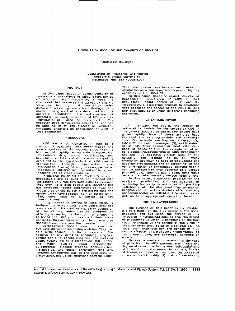 A Simulation Model Of The Dynamics Of HIV/AIDS | IEEE Conference ...