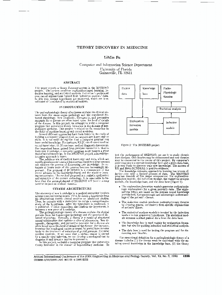 Theory Discovery In Medicine | IEEE Conference Publication | IEEE Xplore