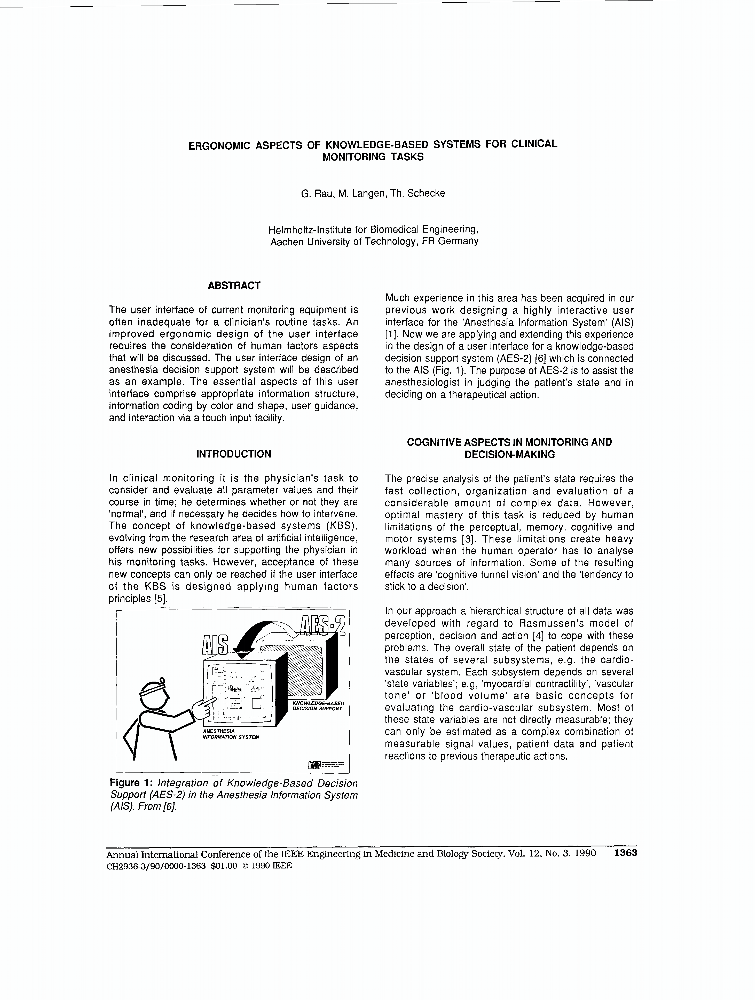 Ergonomic Aspects Of Knowledge-based Systems For Clinical Monitoring Tasks | IEEE Conference ...