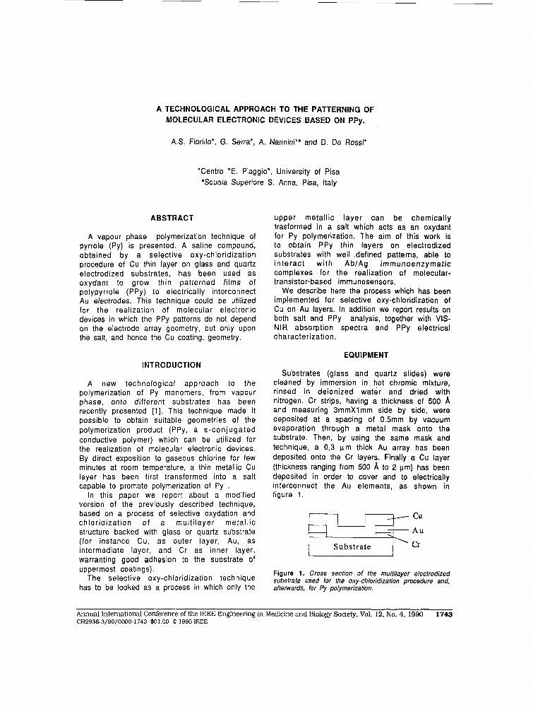 A Technological Approach To The Patterning Of Molecular Electronic ...