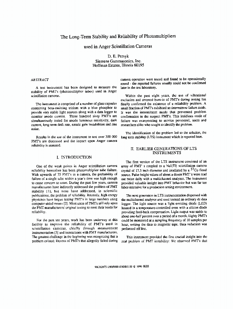 The Long-tenn Stability And Reliability Of Photomultipliers Used In ...