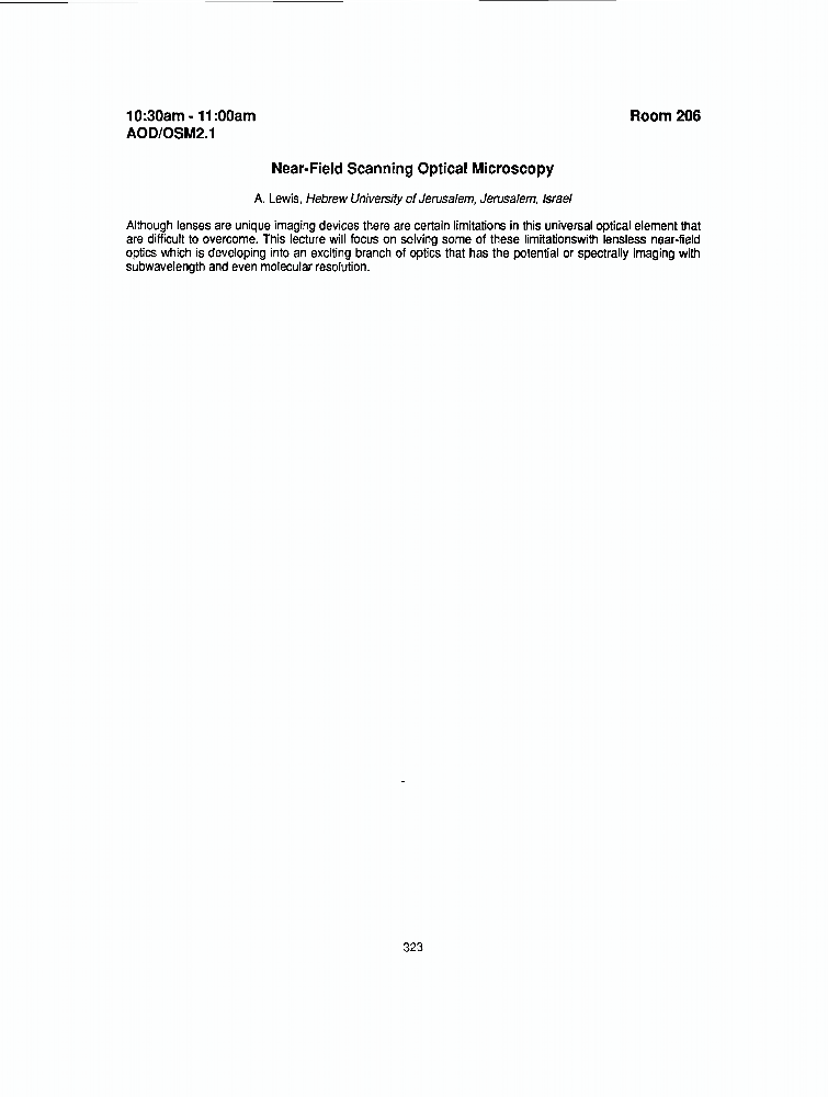 Near-field Scanning Optical Microscopy | IEEE Conference Publication ...