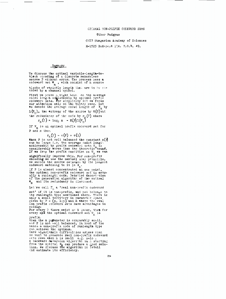 Optimal non-prefix codeword sets | IEEE Conference Publication | IEEE Xplore