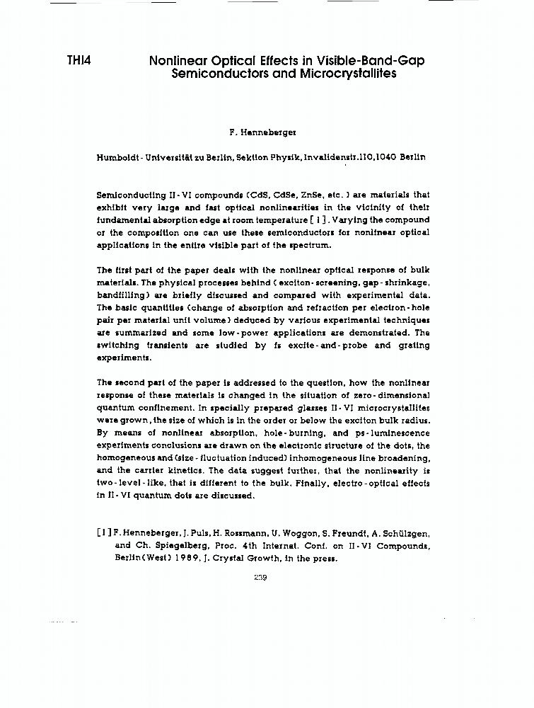 Nonlinear Optical Effects In Visible-band-gap Semiconductors And ...