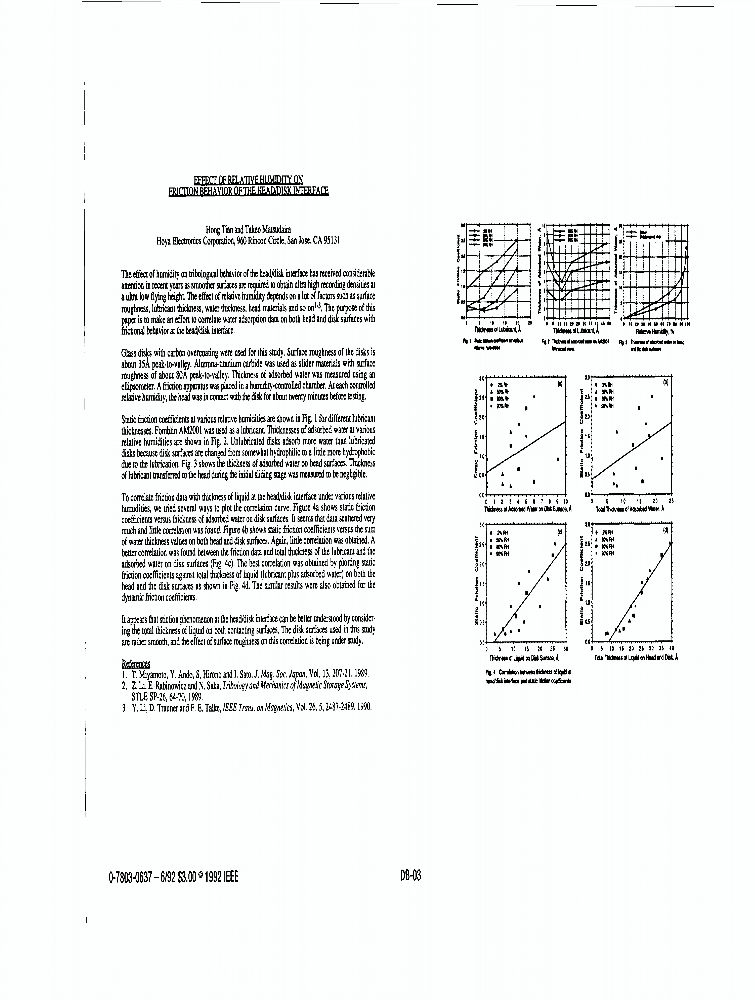 Effect of relative humidity on friction behavior of the head/disk ...