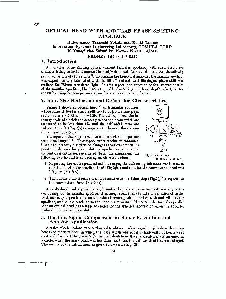 Optical Head With Annular Phase-shifting Apodizer | IEEE Conference ...