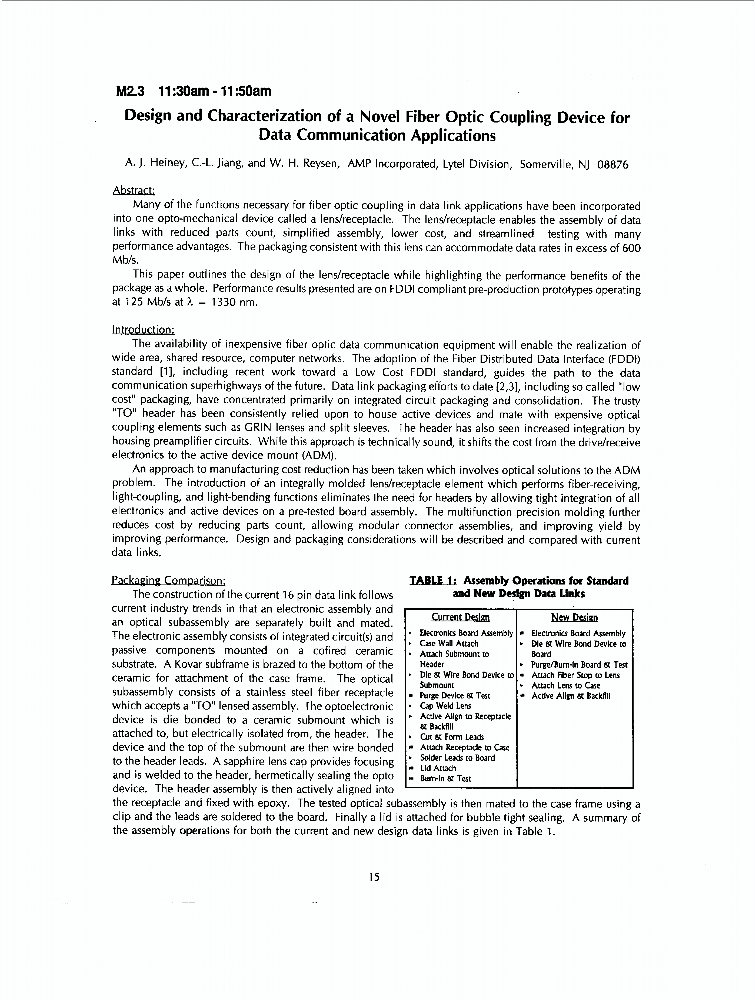 Design And Characterization Of A Novel Fiber Optic Coupling Device For ...