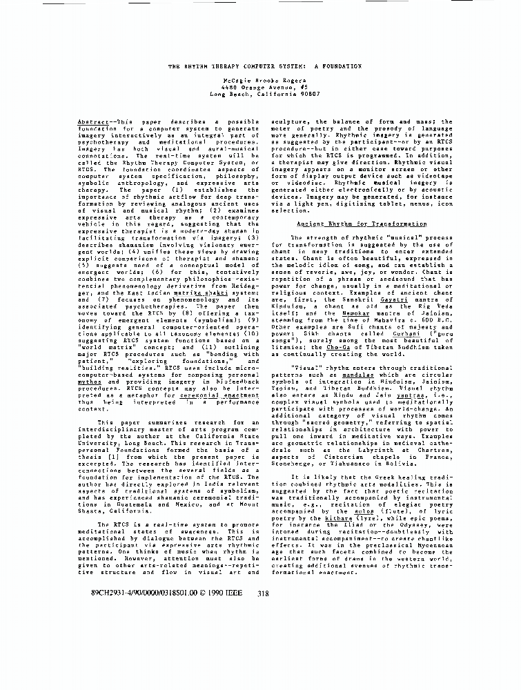 The Rhythm Therapy Computer System: A Foundation | IEEE Conference ...