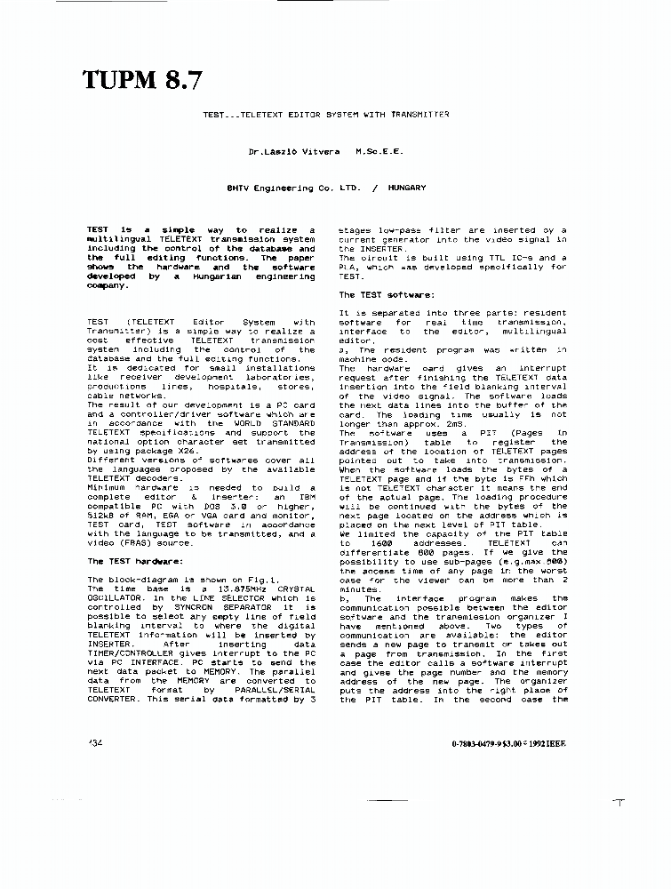 Test ... Teletext Editor System With Transmitter | IEEE Conference ...