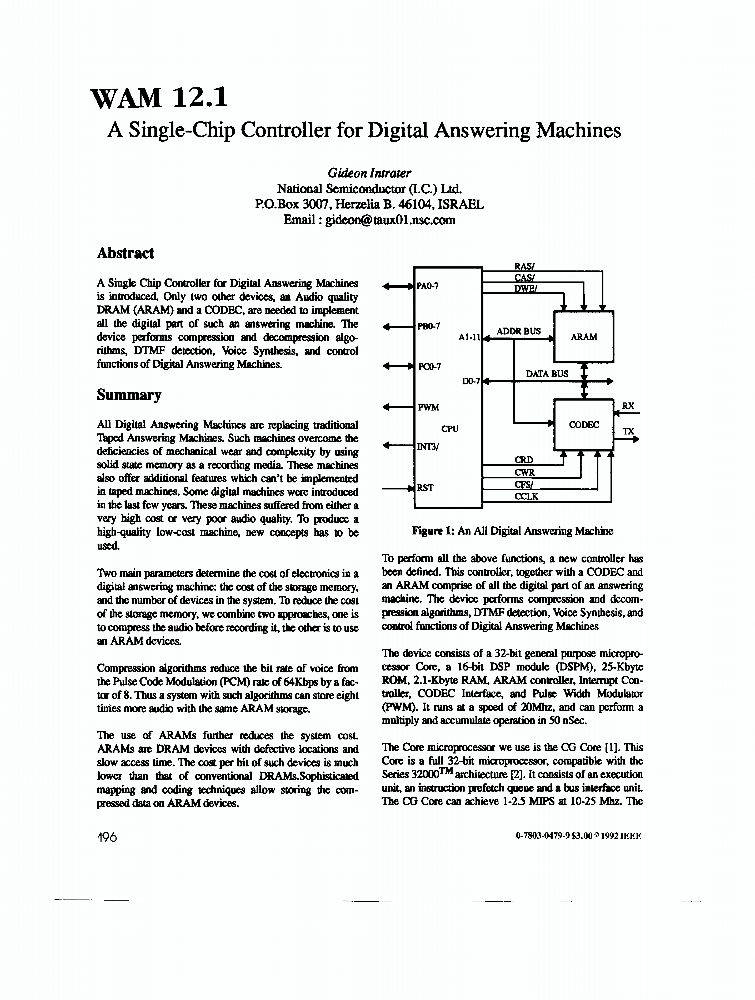 A Single-chip Controller For Digital Amswering Machines | IEEE Conference Publication | IEEE Xplore