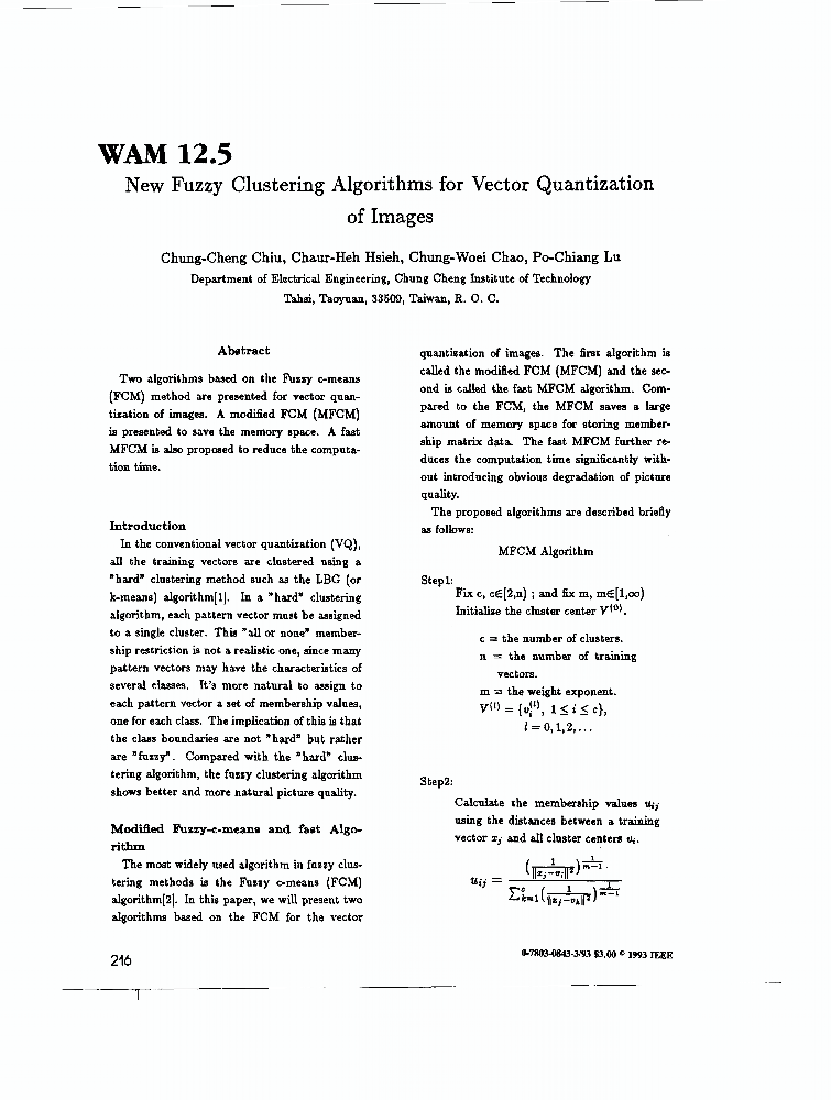 New Fuzzy Clustering Algorithms For Vector Quantization Of Images | IEEE Conference Publication ...