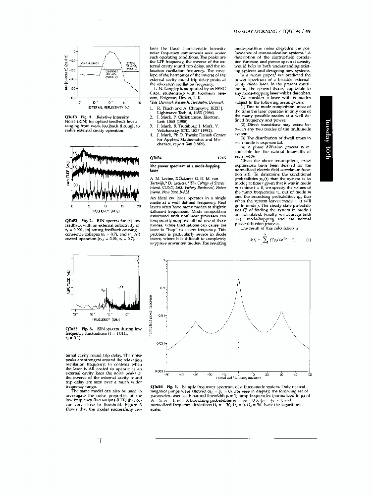 The power spectrum of a mode-hopping laser | IEEE Conference ...