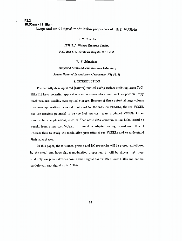 Large And Small Signal Modulation Properties Of RED VCSELs | IEEE ...
