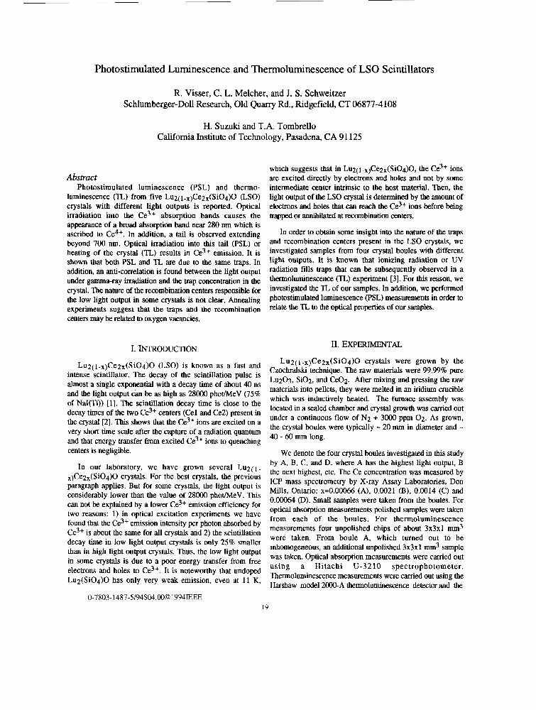 Photostimulated luminescence and thermoluminescence of LSO ...