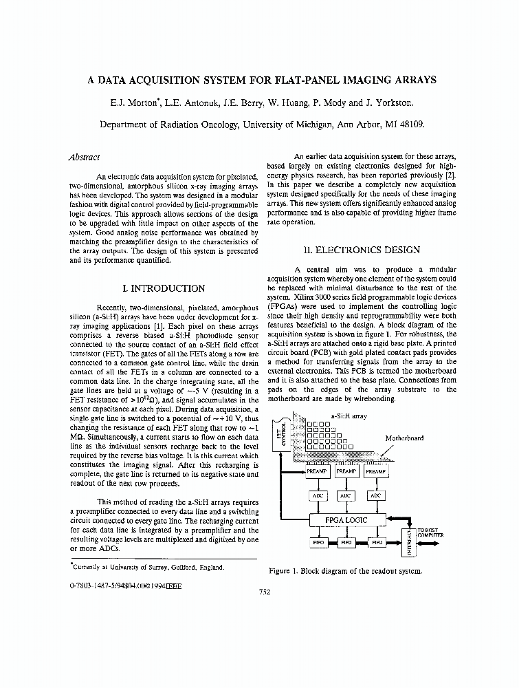 A Data Acquisition System For Flat-panel Imaging Arrays | IEEE ...