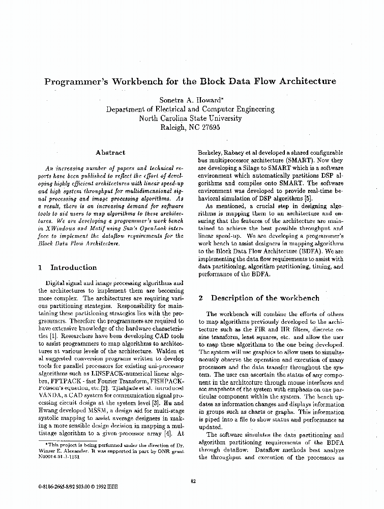 Programmer's Workbench for the Block Data Flow Architecture | IEEE ...