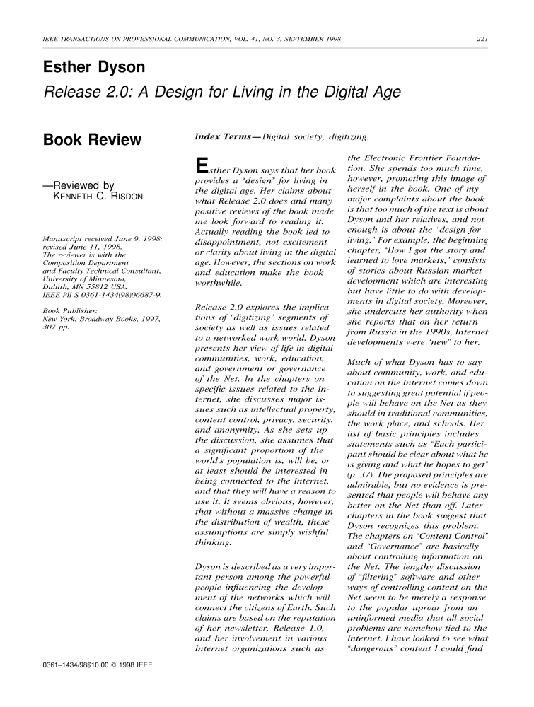 Release 2.0: A Design For Living In The Digital Age [Book Review ...