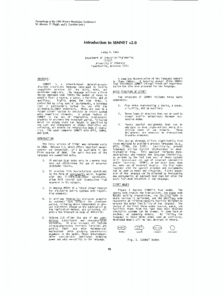 Introduction to SIMNET v2.0 | IEEE Conference Publication | IEEE Xplore