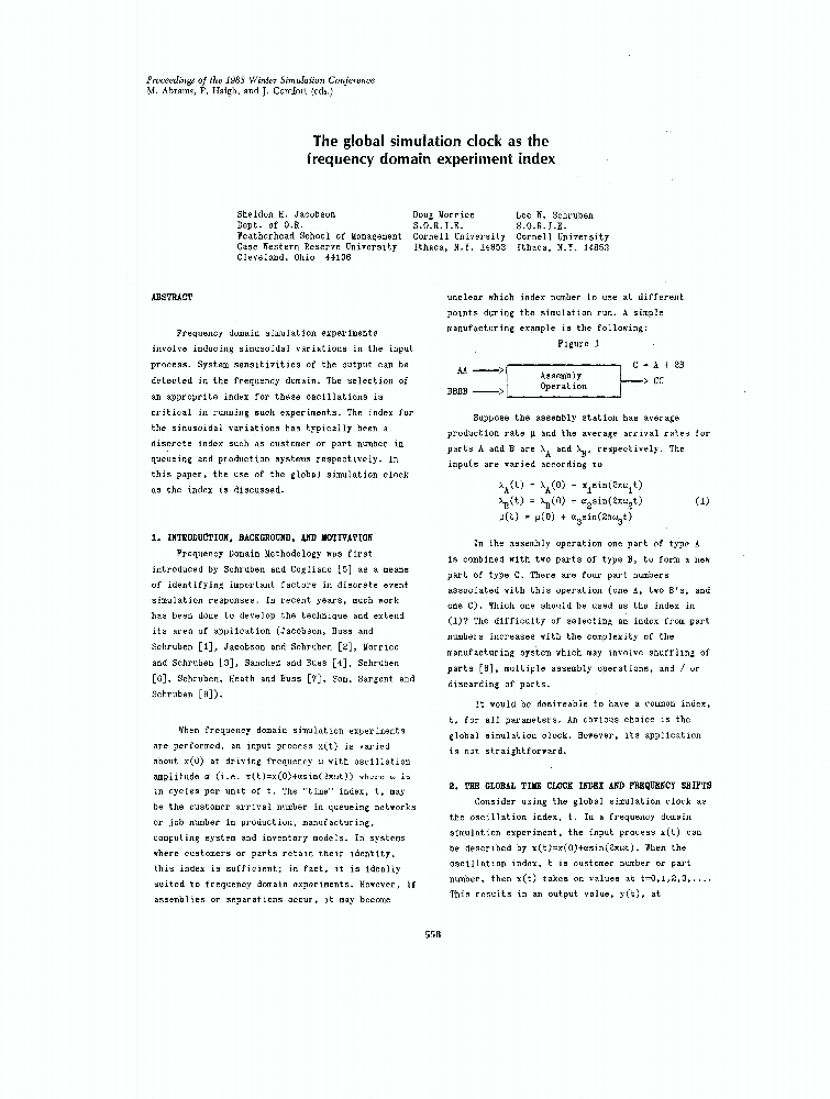 The global simulation clock as the frequency domain experiment index ...