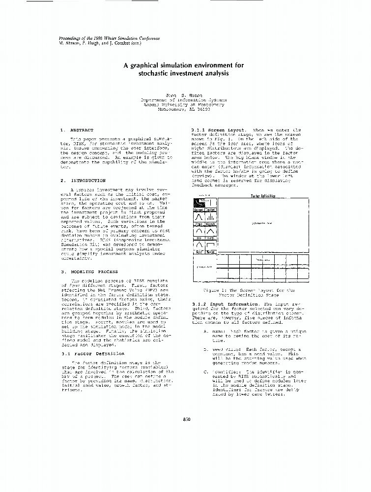 A graphical simulation environment for stochastic investment analysis ...