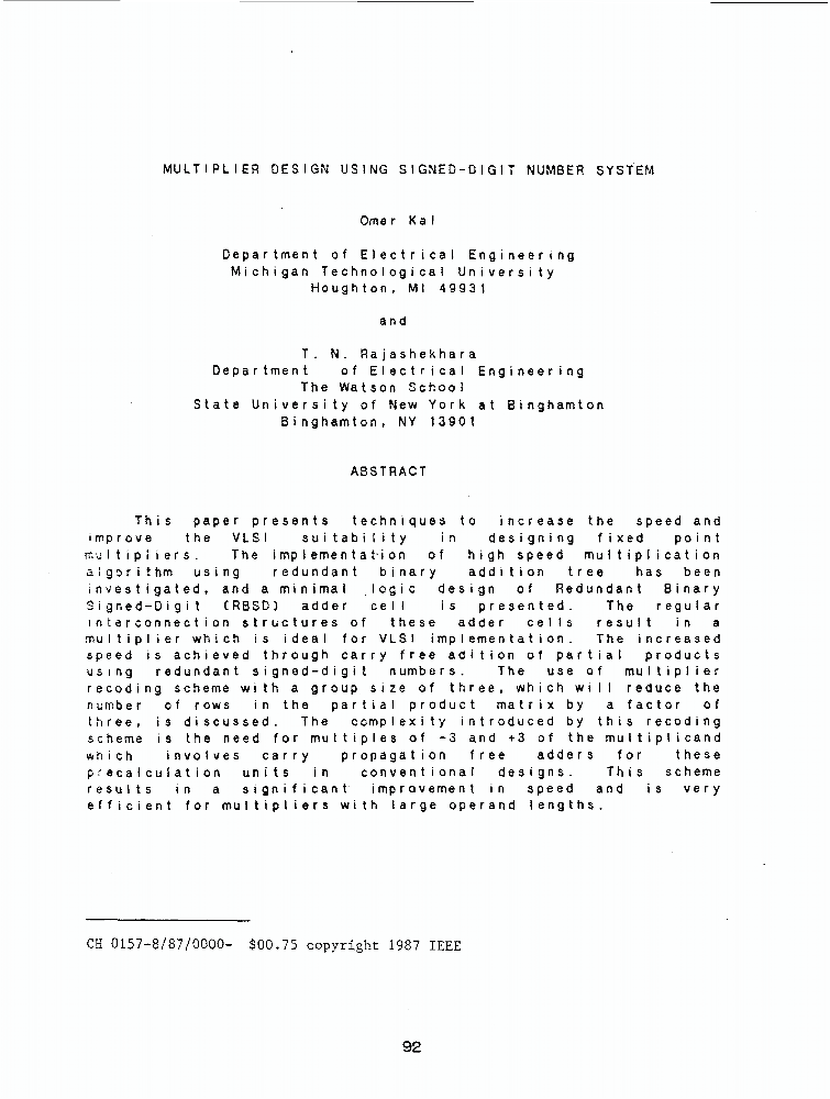 Multiplier Design Using Signed-digit Number System | IEEE Conference ...