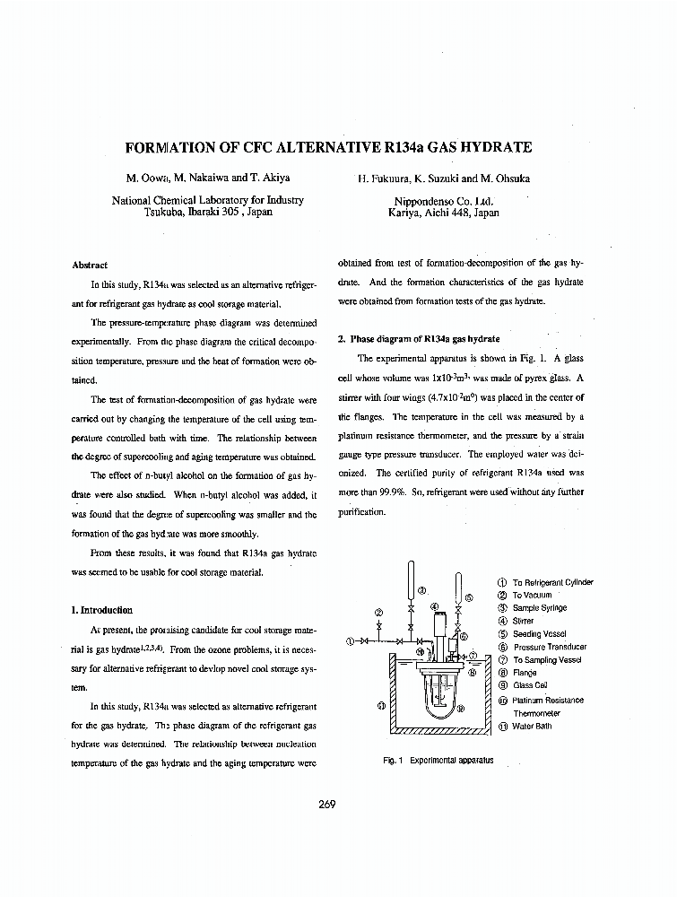 Formation Of CFC Alternative R134a Gas Hydrate | IEEE Conference ...