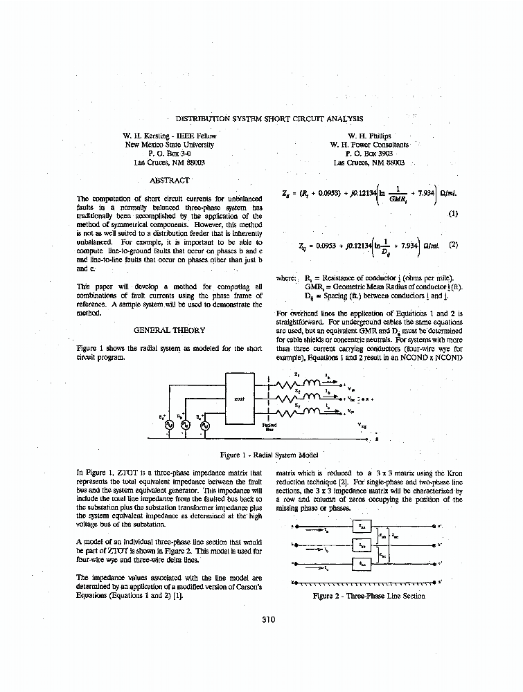 Distribution System Short Circuit Analysis | IEEE Conference ...