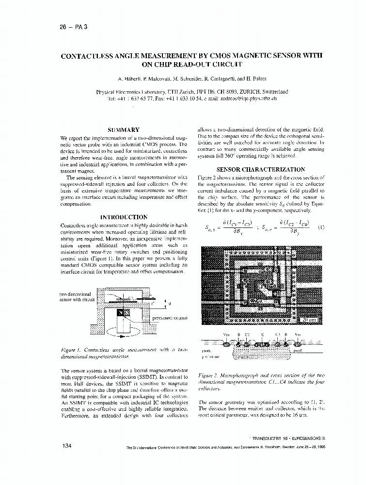 Contactless Angle Measurement By Cmos Magnetic Sensor With On Chip Read ...