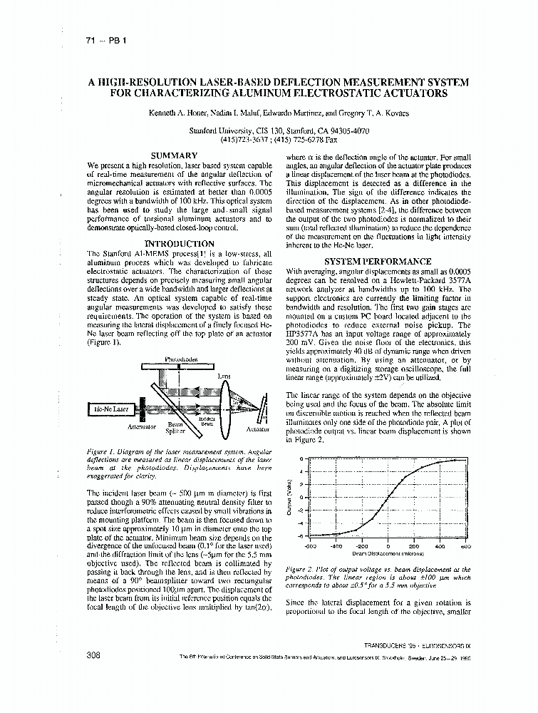 A High-resolution Laser-based Deflection Measurement System For ...